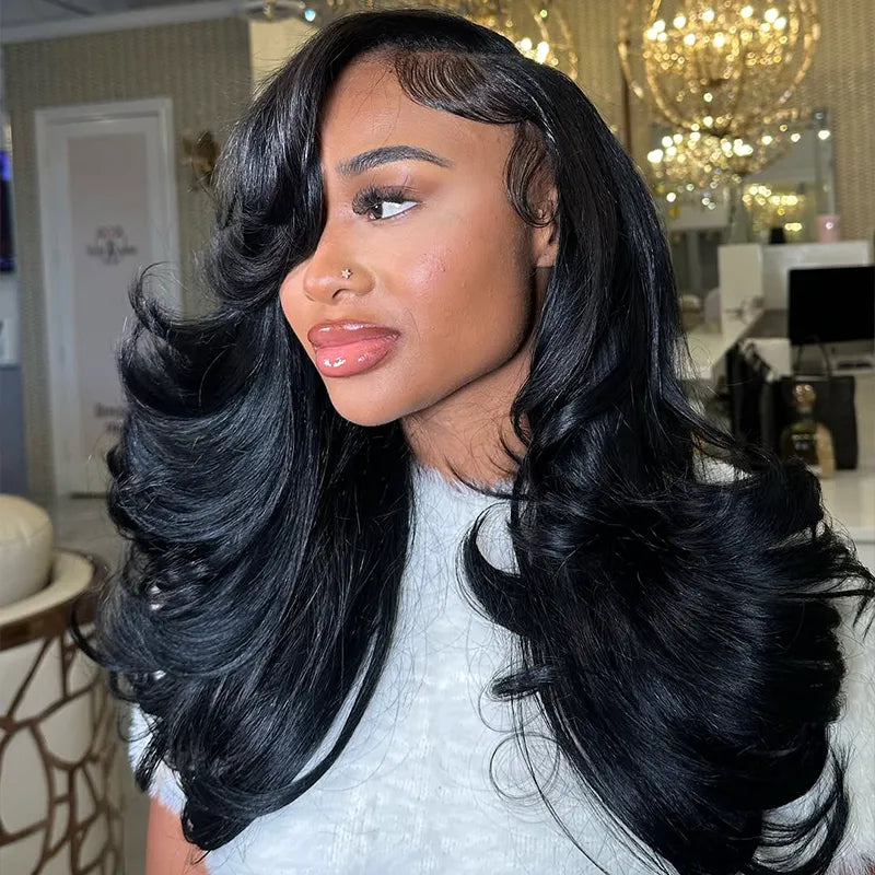 Peacock Curls Pull Go 13x6 Full Glueless Lace Front Wig Pre-Styled Hea ...